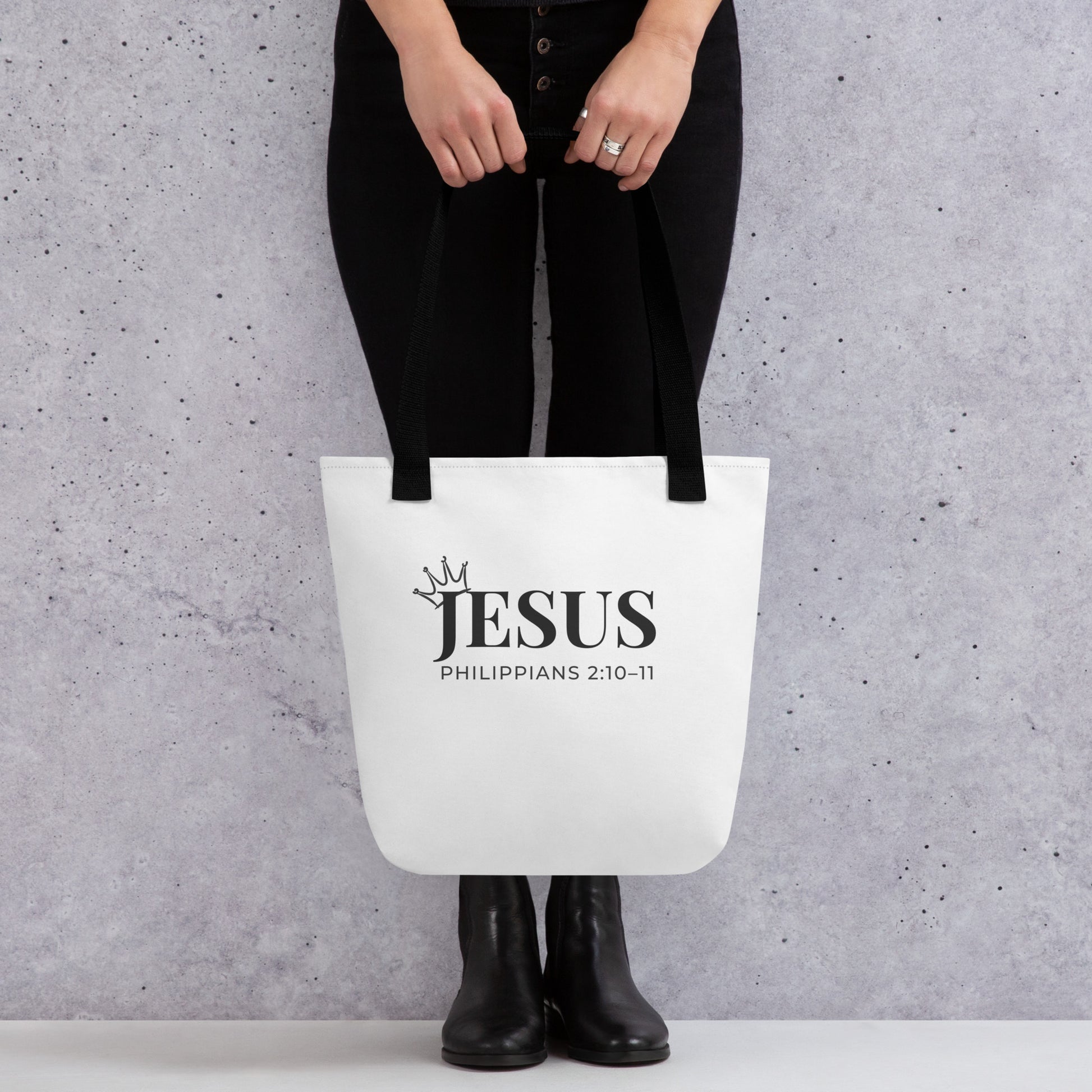 Jesus Tote Bag - Philippians 2:10-11 – Saint Label
